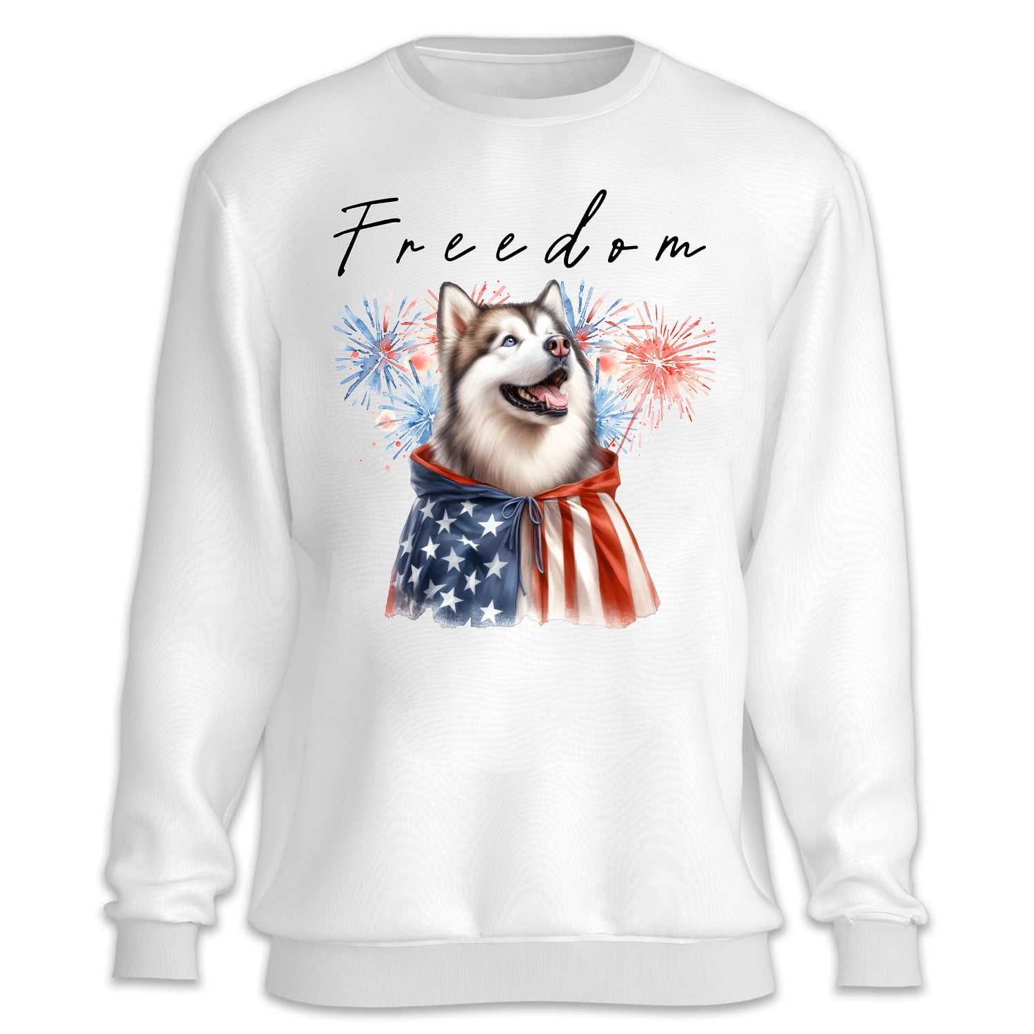 Freedom Alaskan Malamute on Independence Day 4th of July Sweatshirt ...