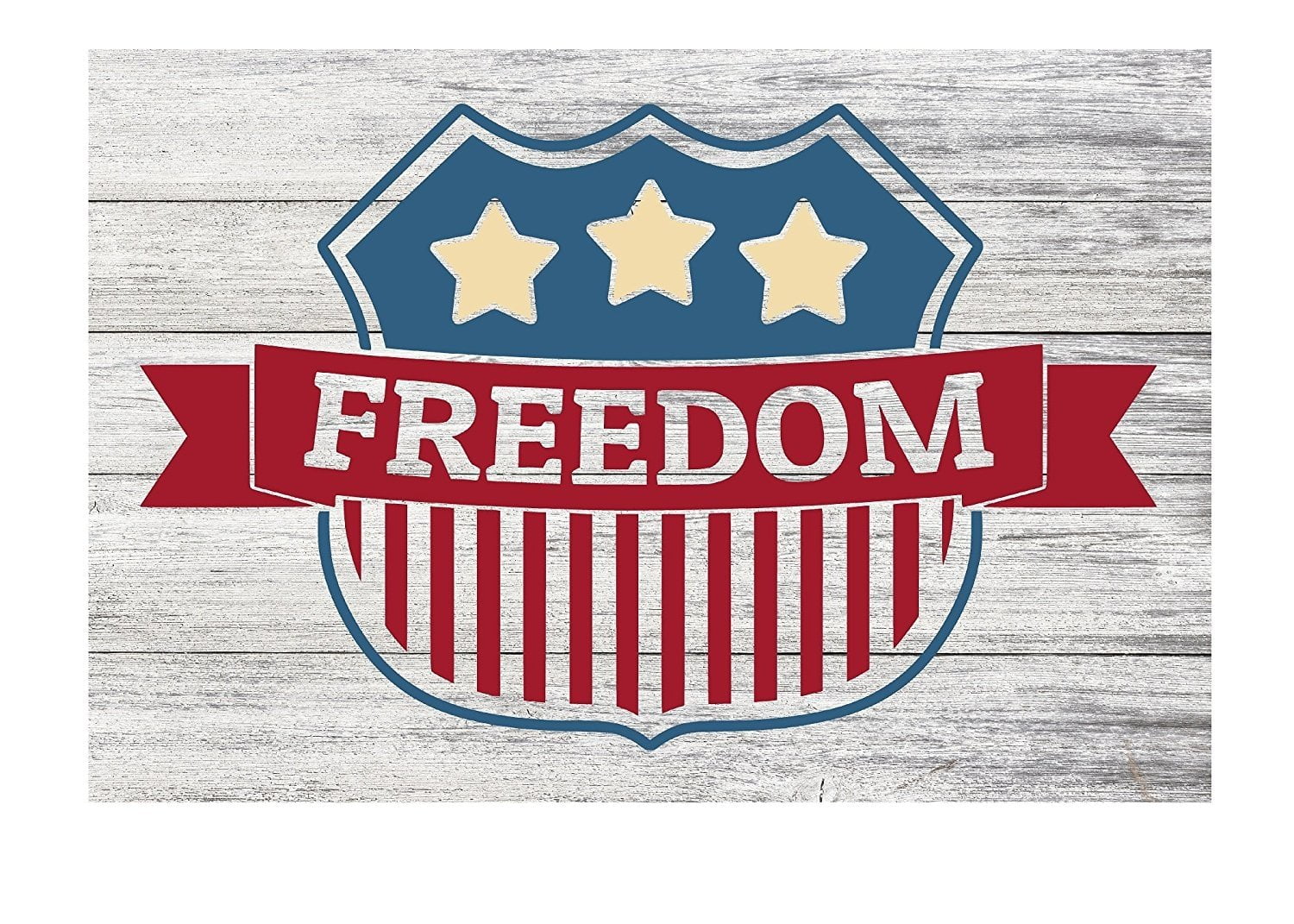 Freedom Badge Patriotic Rustic Metal Sign 12" x 8" - Walmart.com