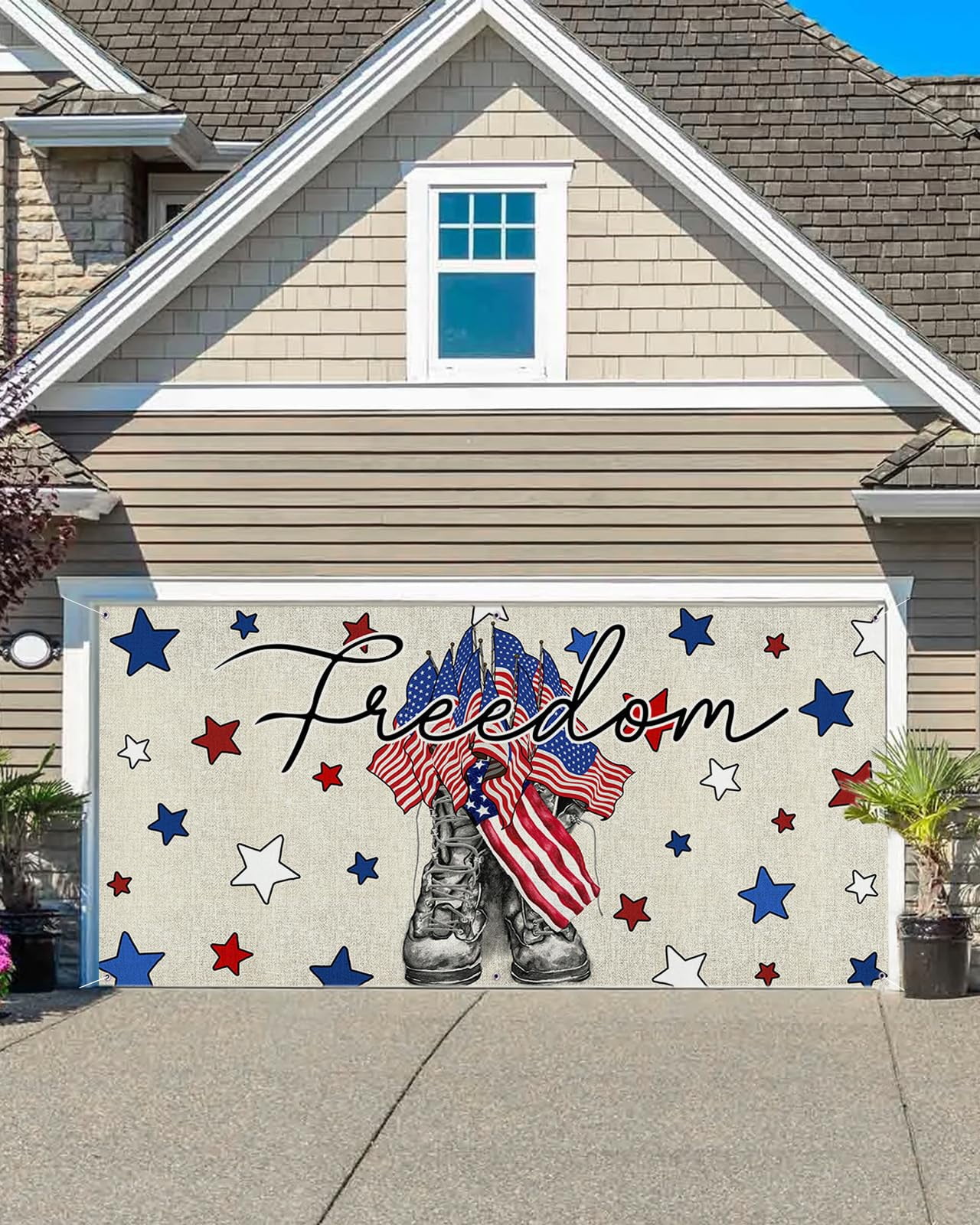 Freedom Boots 4th of July Garage Door Decorations, Patriotic Memorial ...