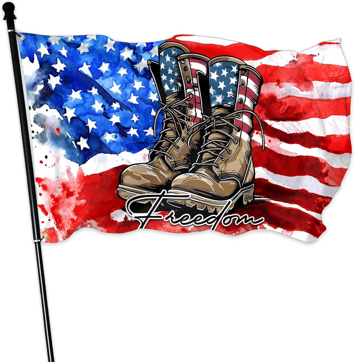 Freedom Boots Flag 2X3 ft 4th of July Independence Day Flag Polyester ...