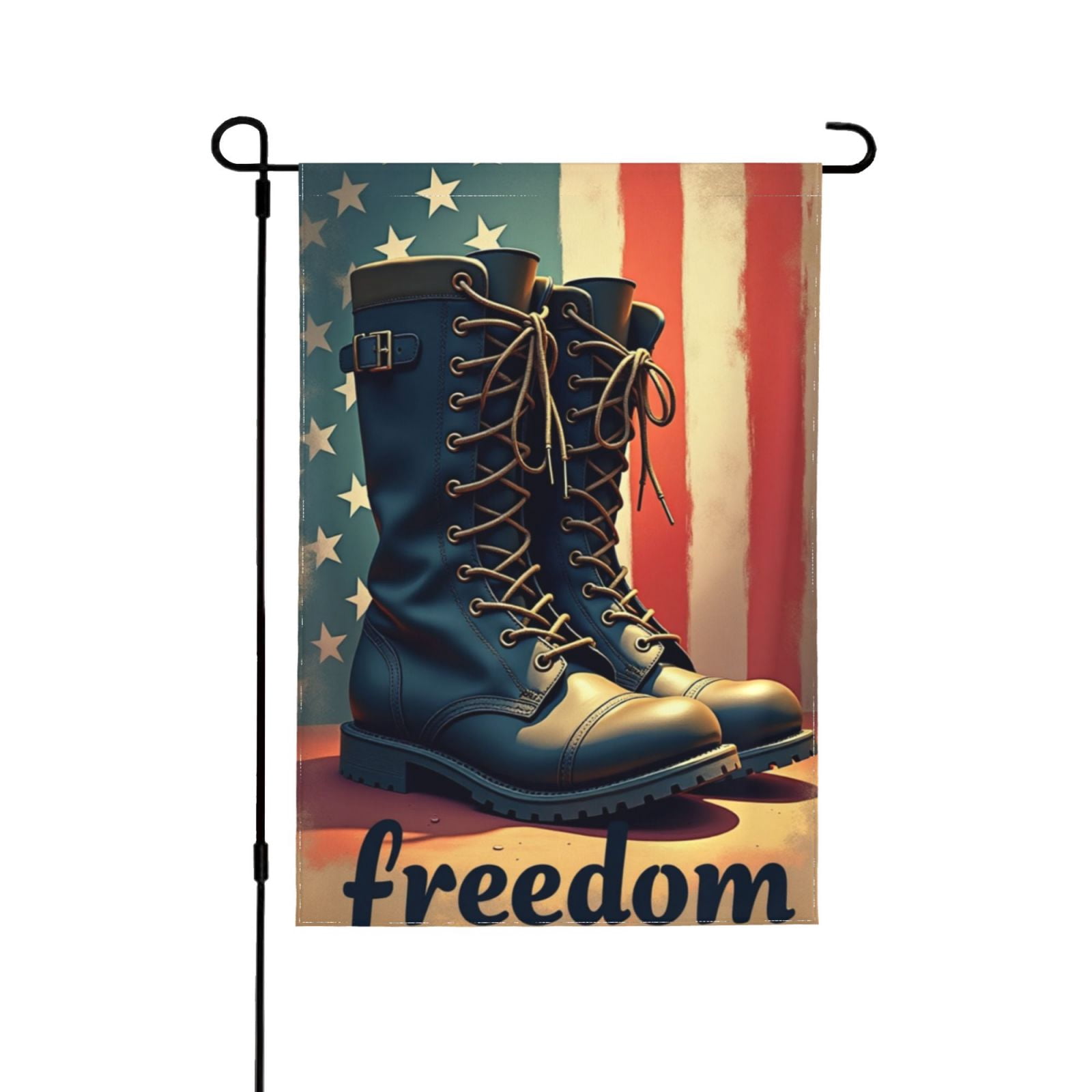Freedom Boots Garden Flag 12.5x18 Inch Double Sided, Patriotic 4th Of ...