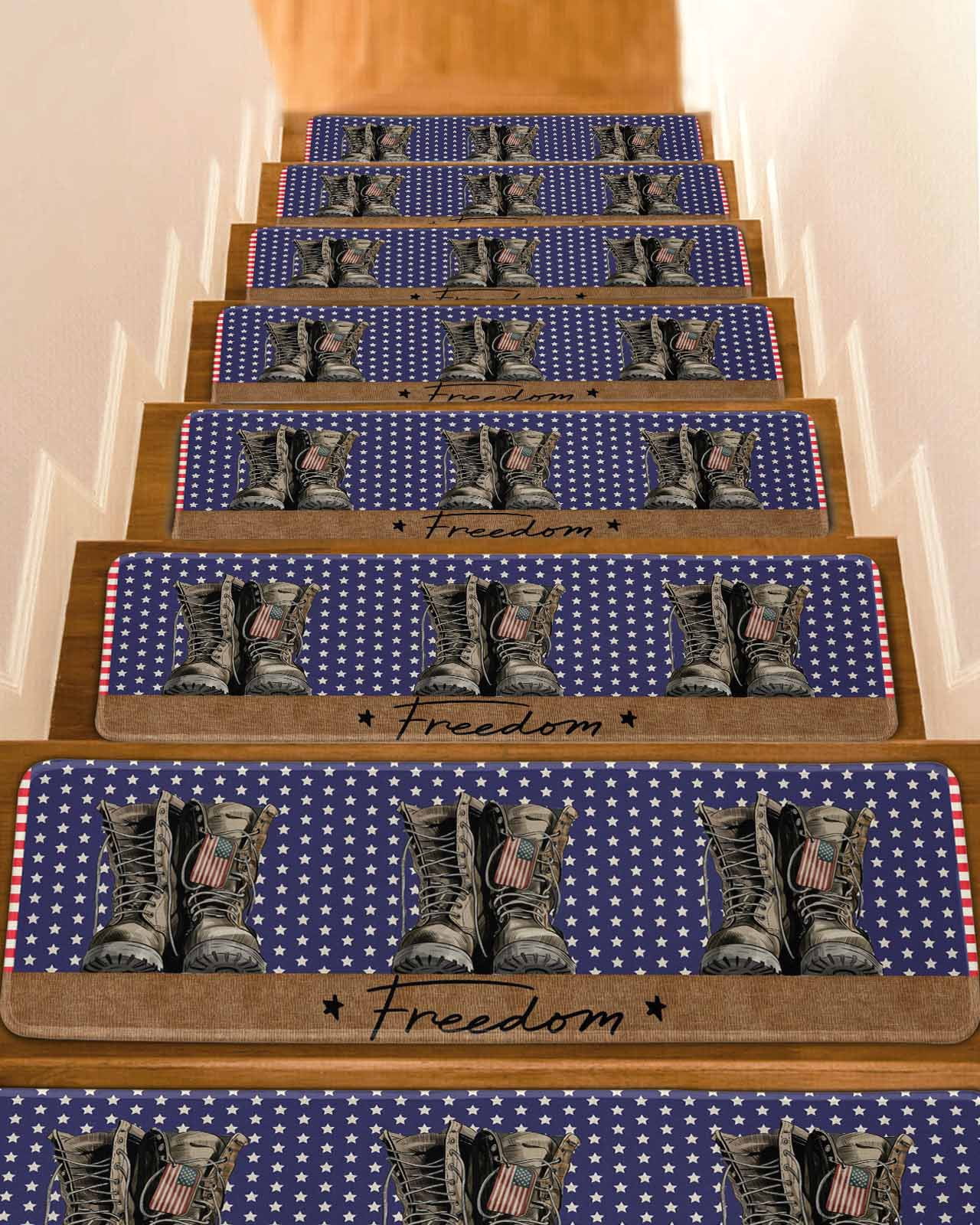 Freedom Boots Stair Treads for Wooden Steps Indoor Runner Rug Carpet ...