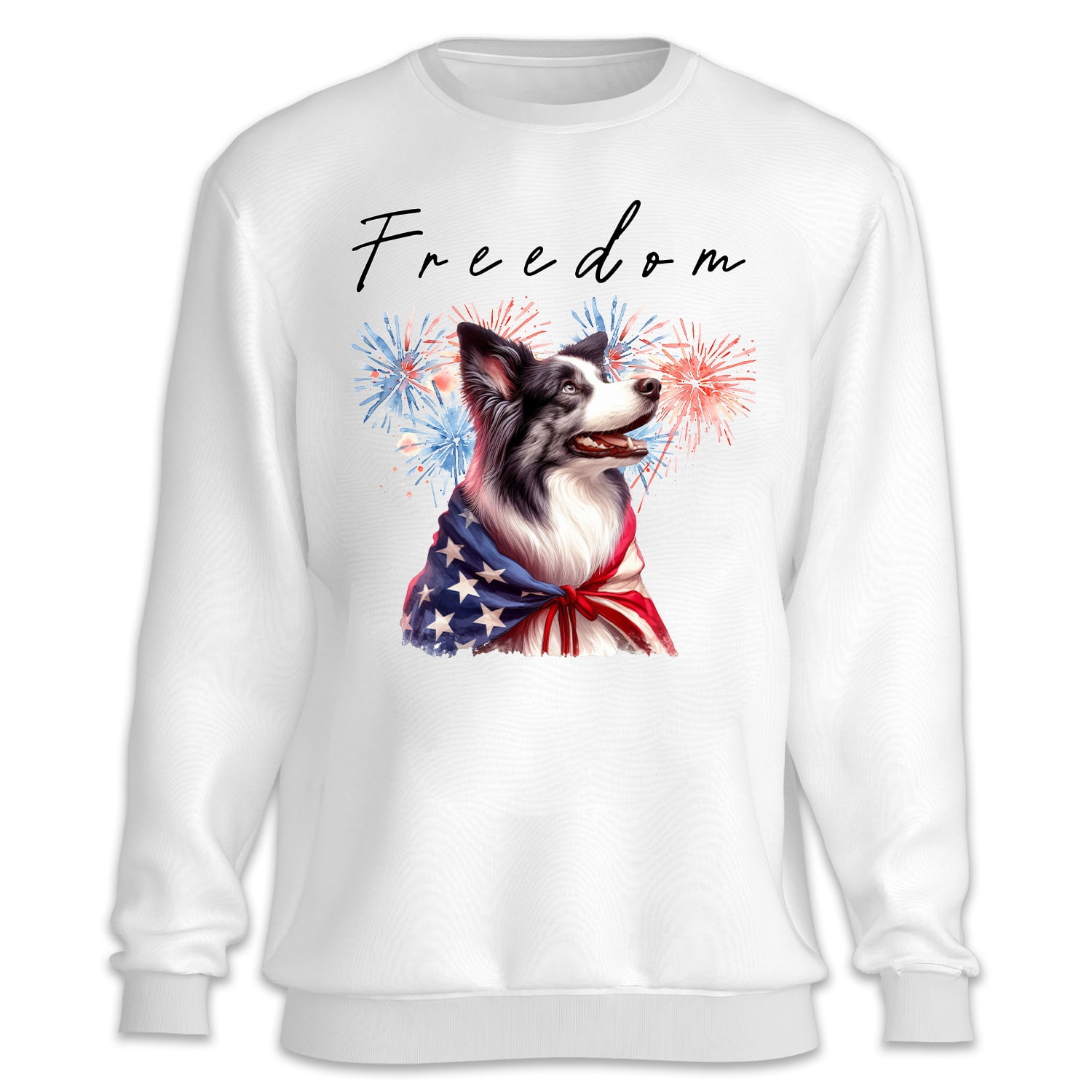 Freedom Border Collie on Independence Day 4th of July Sweatshirt Unisex ...