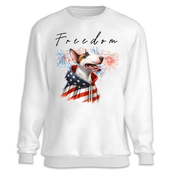 Freedom Bull Terrier on Independence Day 4th of July Sweatshirt Unisex ...
