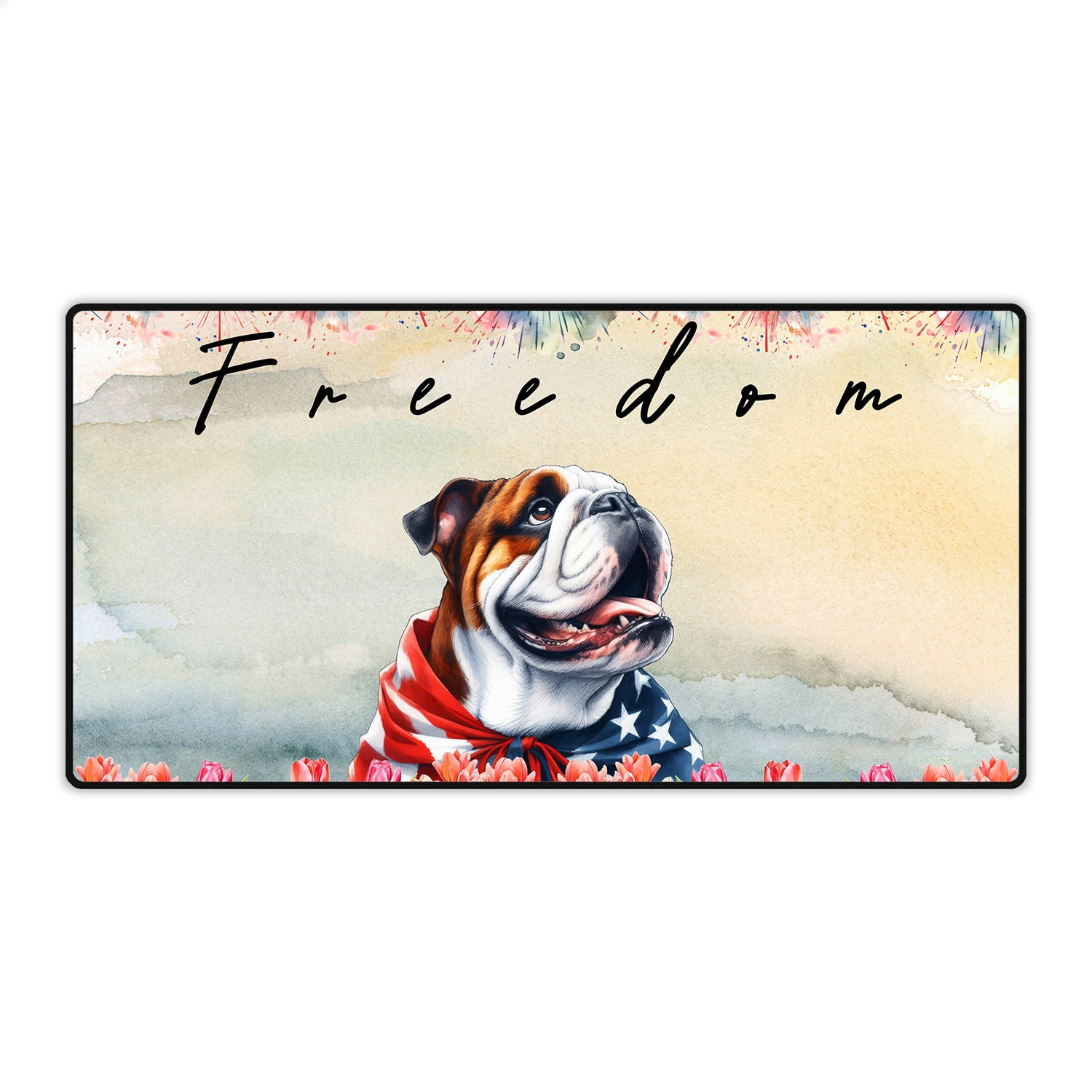 Freedom Bulldog on Independence Day 4th of July Desk Mat Full Keyboard ...