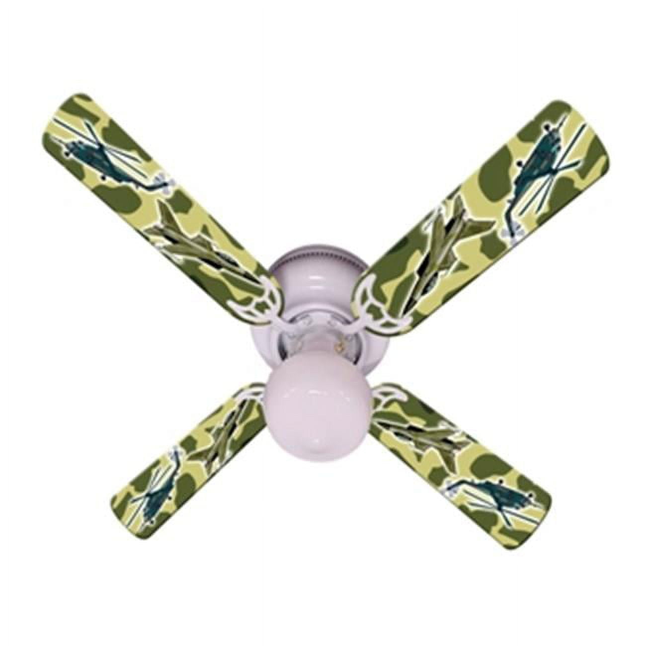 Freedom Camo Military 42" Hugger Ceiling Fan with Light Fixture ...