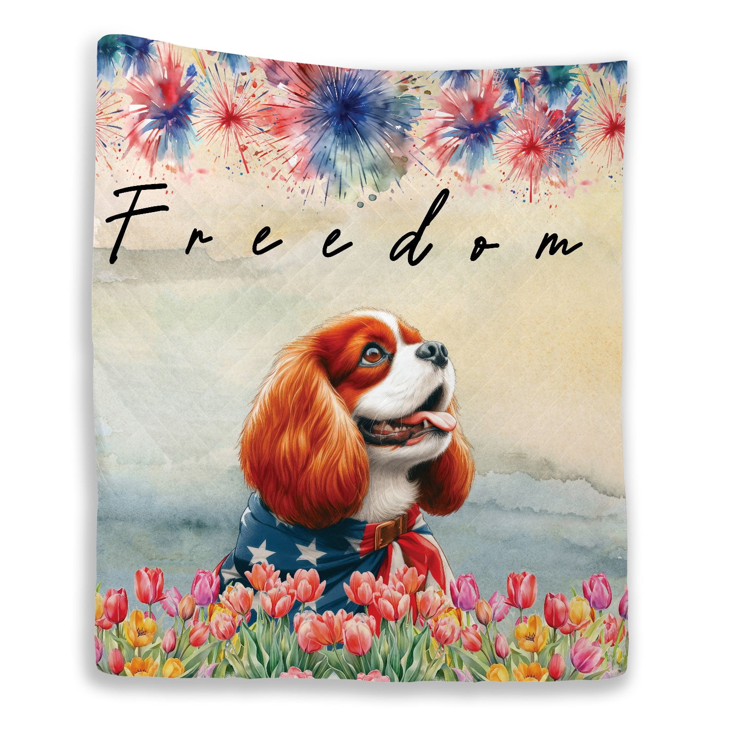 Freedom Cavalier King Charles Spaniel on Independence Day 4th of July ...