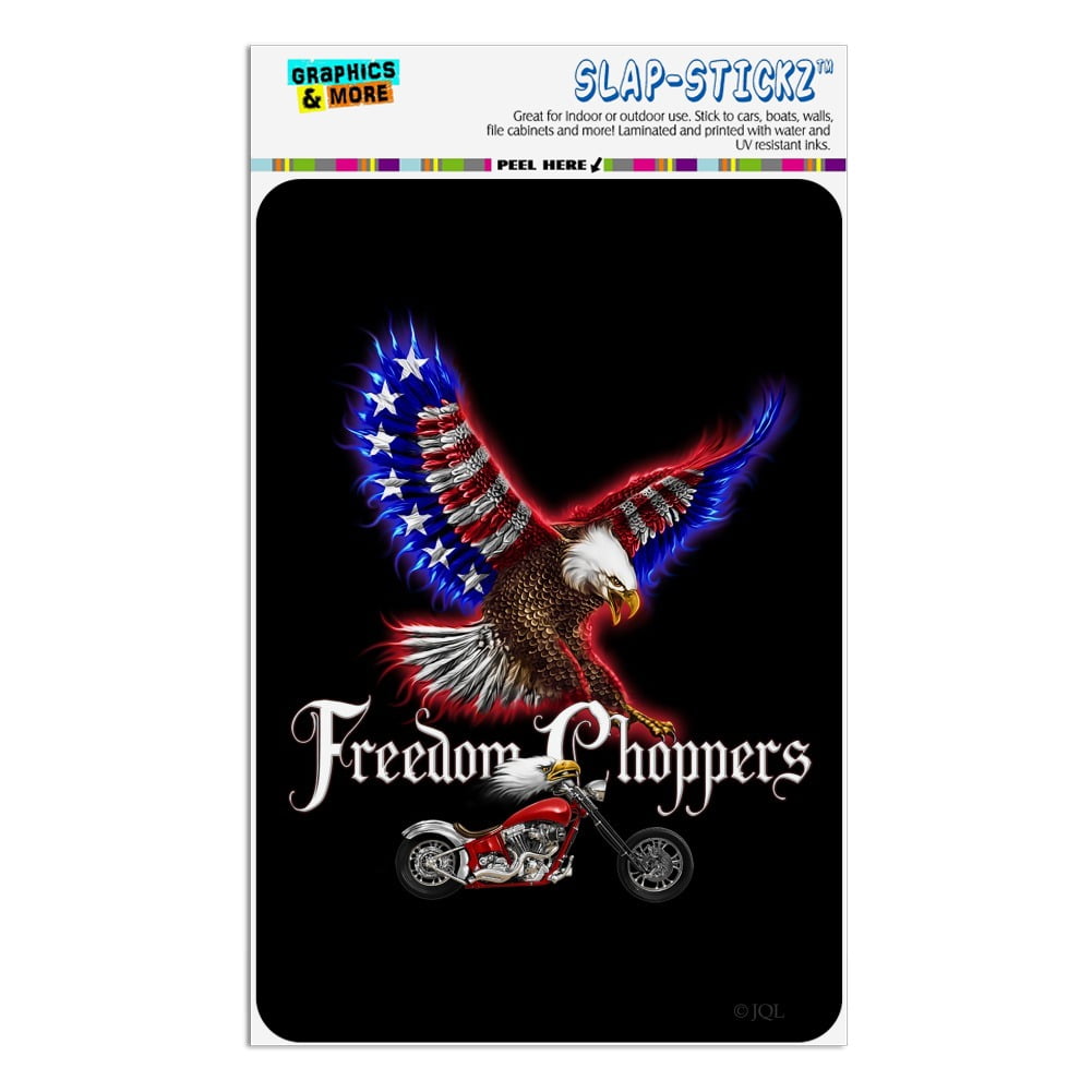 Freedom Choppers Motorcycle Patriotic American Flag Eagle Bike Home ...
