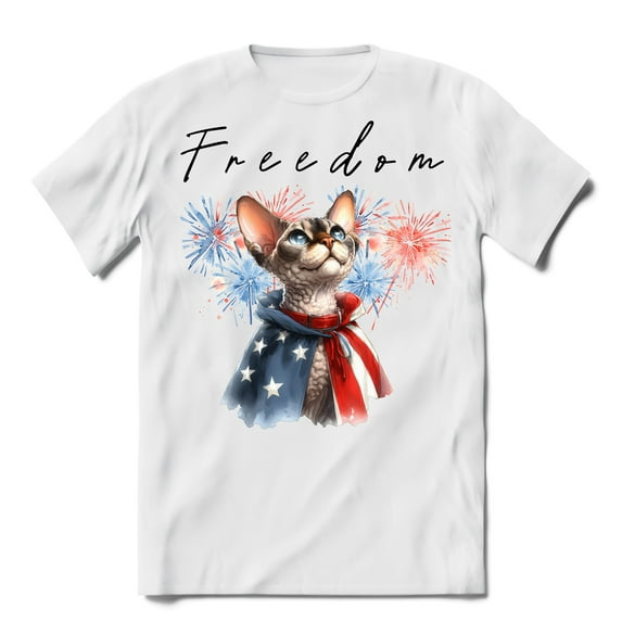 Freedom Devon Rex on Independence Day 4th of July Shirt T-shirt Unisex ...