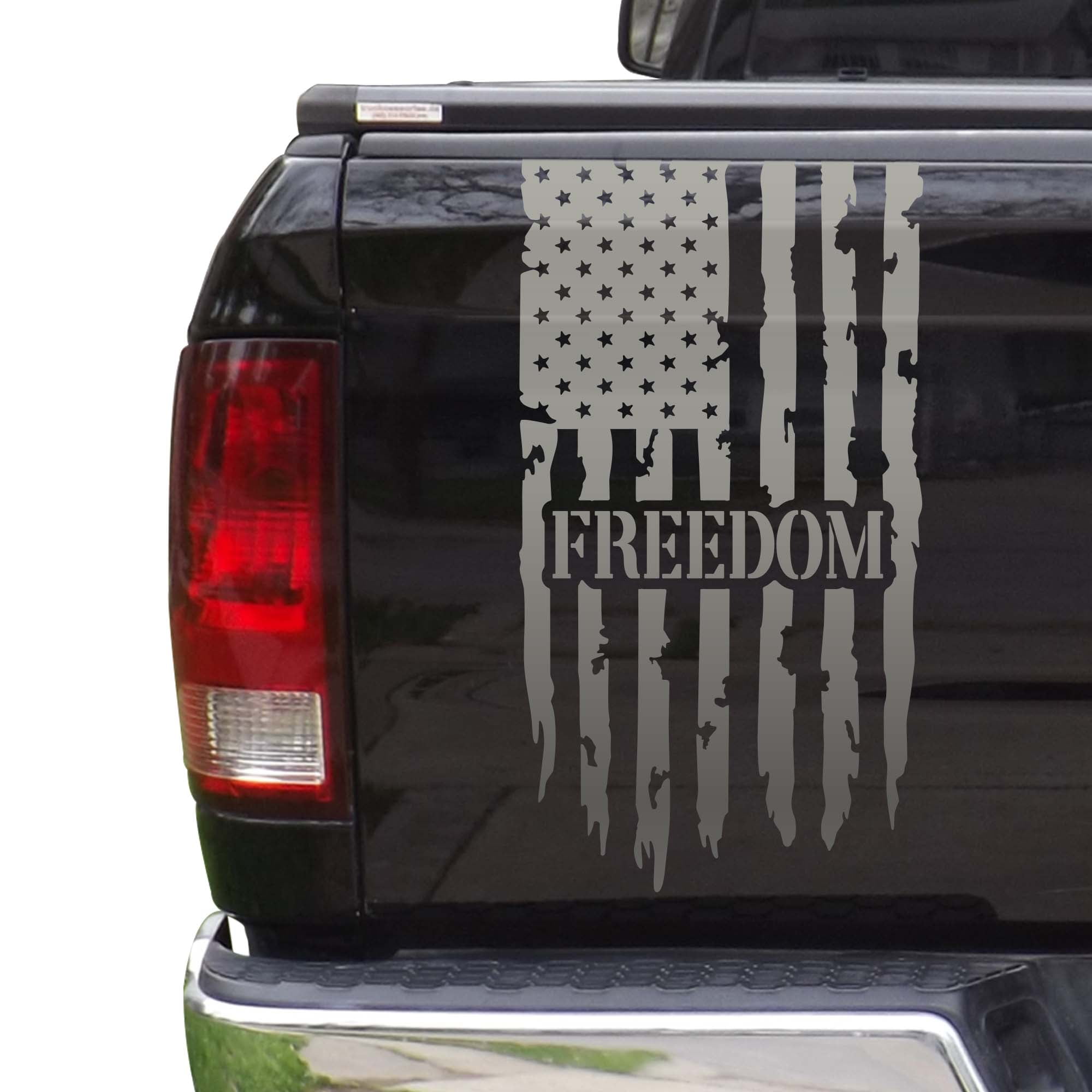 Freedom Distressed American USA US Flag Truck Tailgate Vinyl Decal ...
