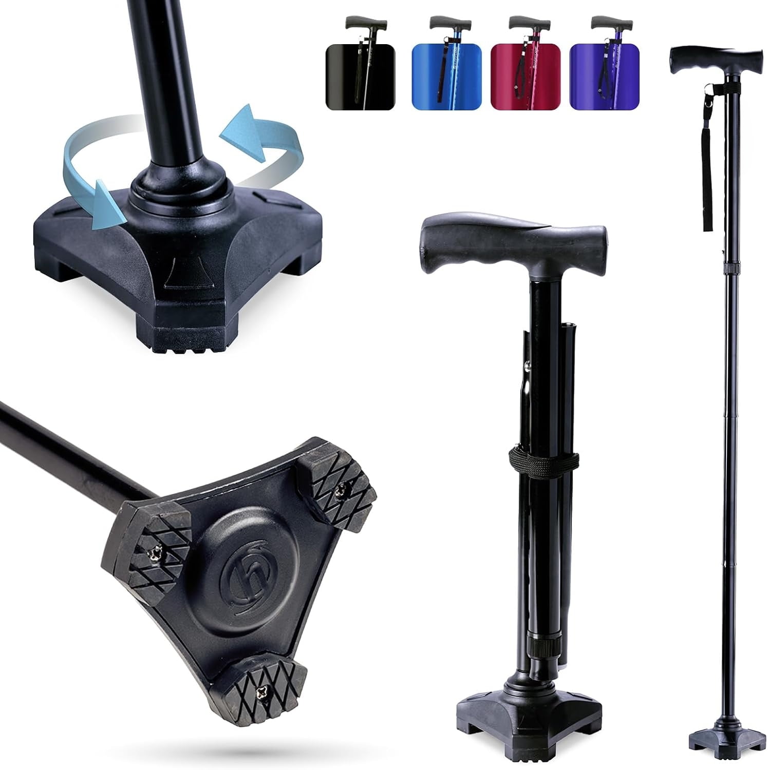 Freedom Edition Foldable Walking Cane with T Handle - Walmart.com