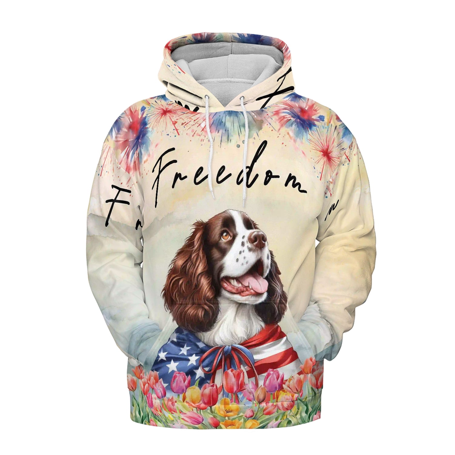 Freedom English Springer Spaniel on Independence Day 4th of July All ...