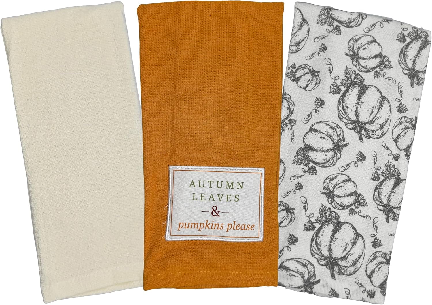 Freedom Farms Set of 3 Fall Thanksgiving Kitchen Towels Pumpkin Fall ...