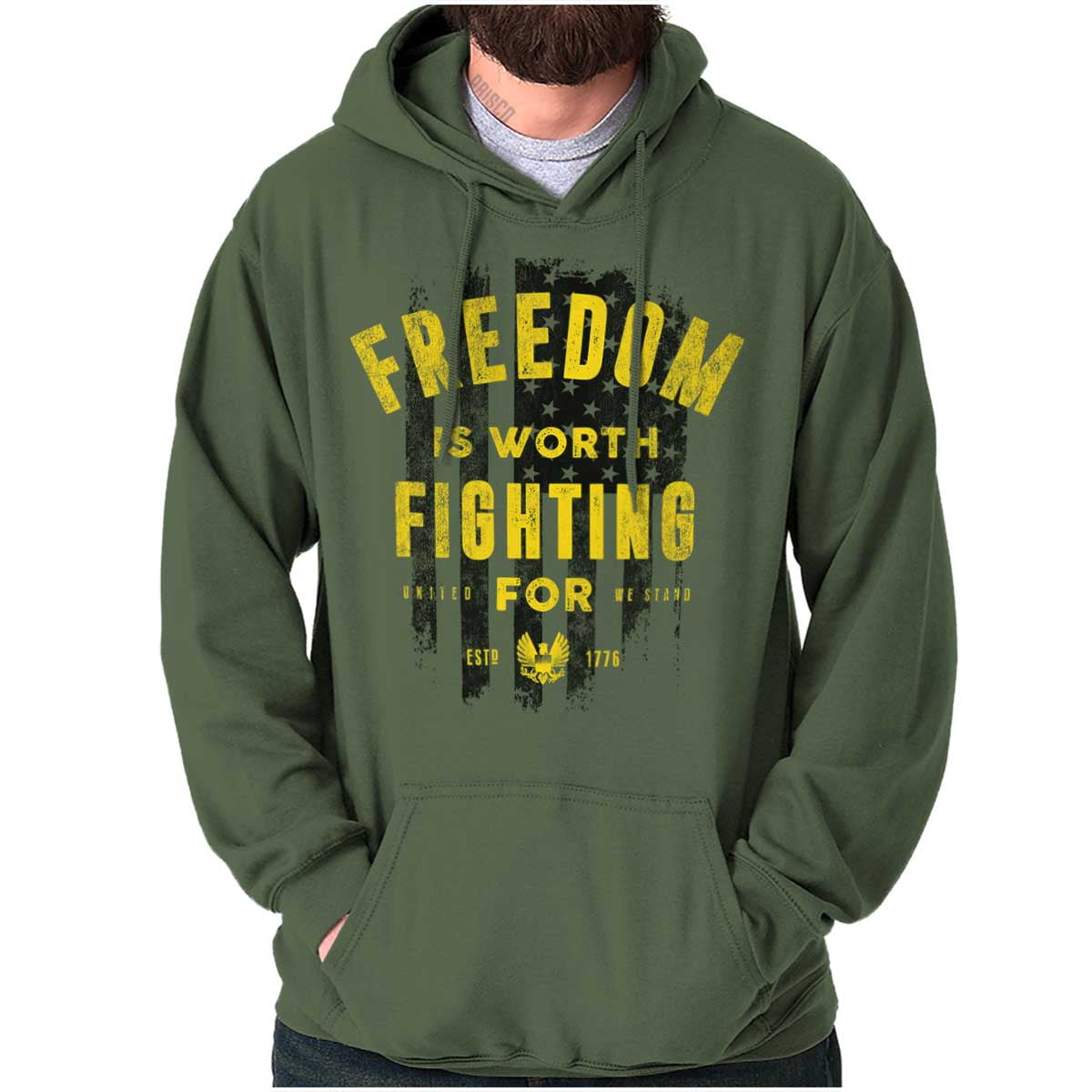 Freedom Fight Tactical American Flag Unisex Plus Fleece Graphic Hoodie ...
