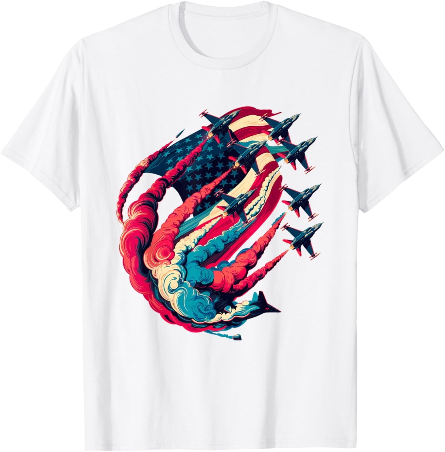 Freedom Fighter Jets T-Shirt – USA Flag Patriotic Red White Blue 4th of ...