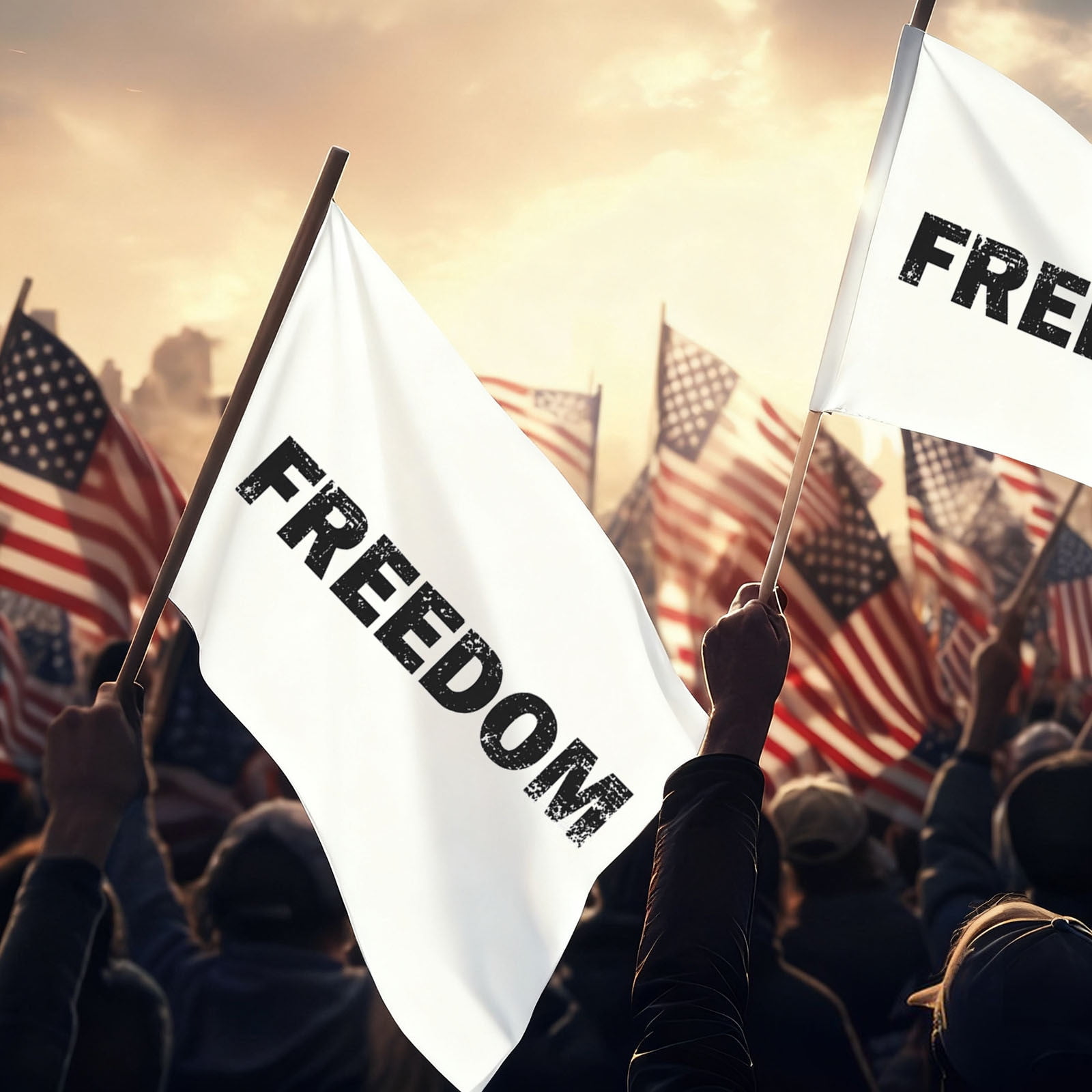 Freedom Flag White 3x5 Ft One Side Indoor Outdoor Yard Home Patriotic ...