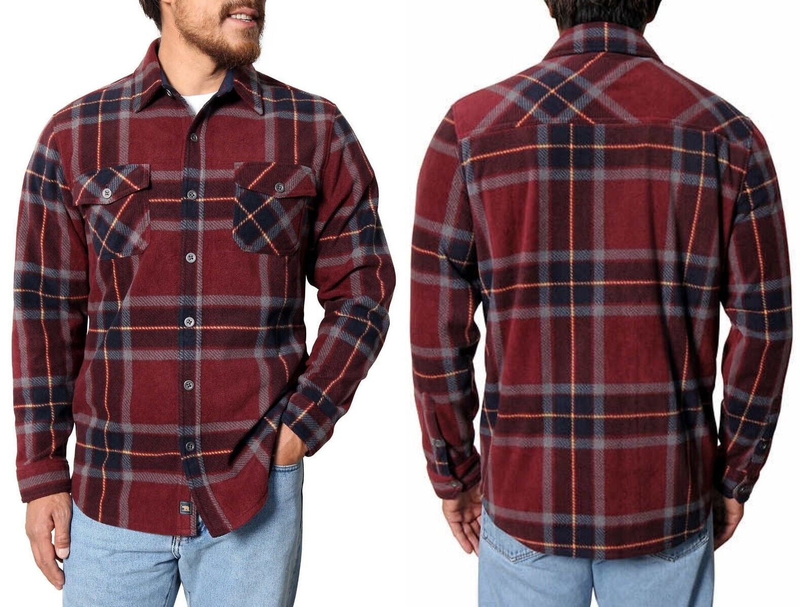 Freedom Foundry Men's Plush Plaid Flannel Shirt, Lightweight, Comfort ...