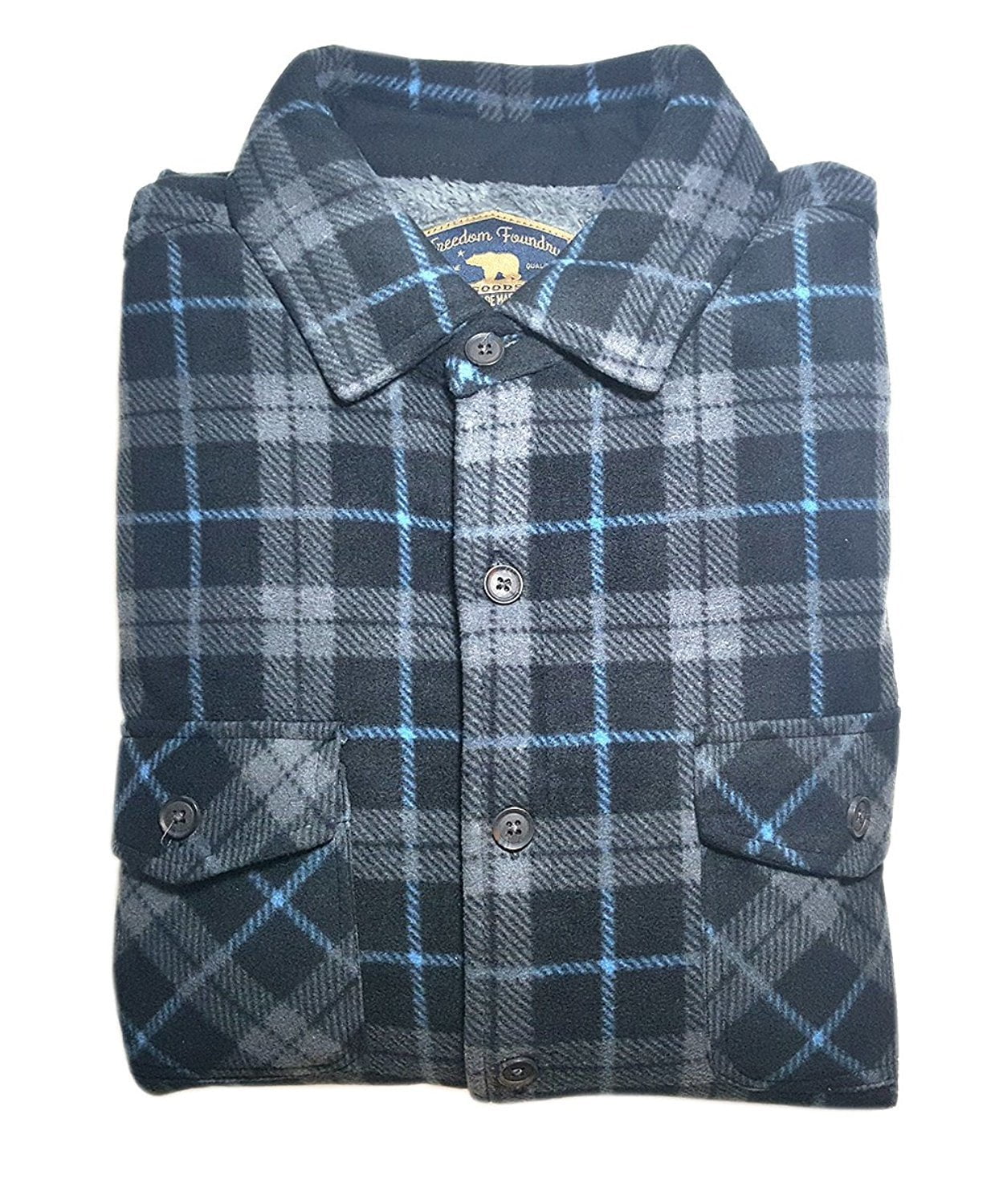 Freedom Foundry Men's Super Plush Shirt (Black/grey/blue, XXL ...