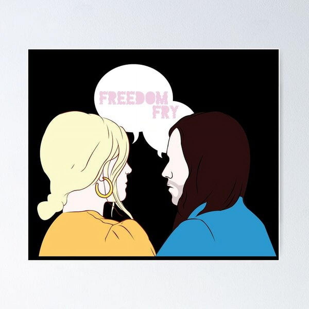 Freedom Fry Speech Bubble Drawing Poster Wall Art, Modern Wall Decor ...