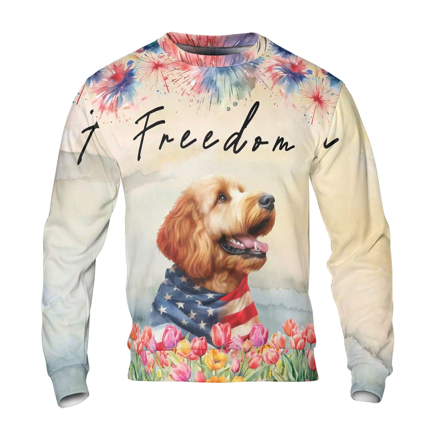 Freedom Goldendoodle on Independence Day 4th of July All Over Print 3D ...