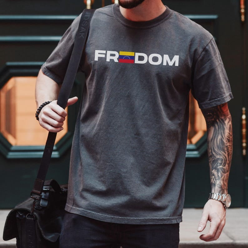 Freedom Graphic T-Shirt, Bold Typography & Flag Design - Comfort Colors ...