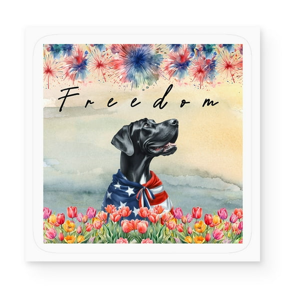 Freedom Great Dane on Independence Day 4th of July Vinyl Sticker Danes ...