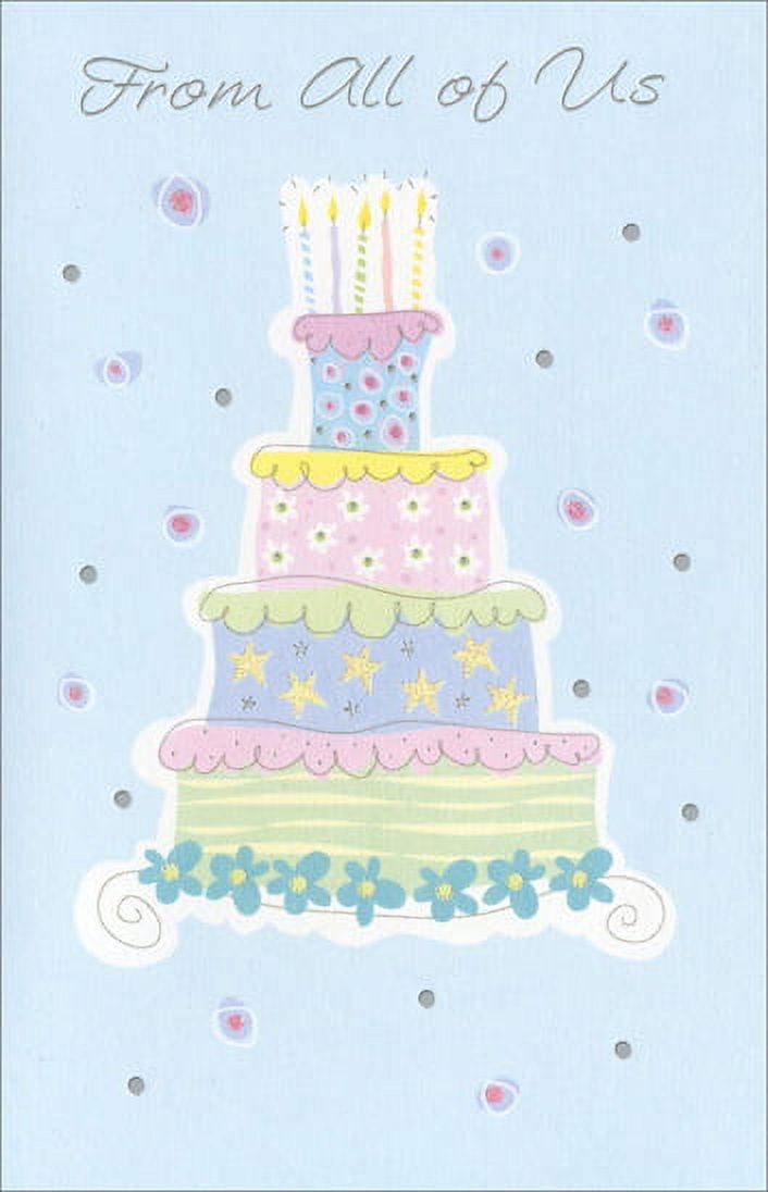 Freedom Greetings Pastel Layered Cake Birthday Card - Walmart.com