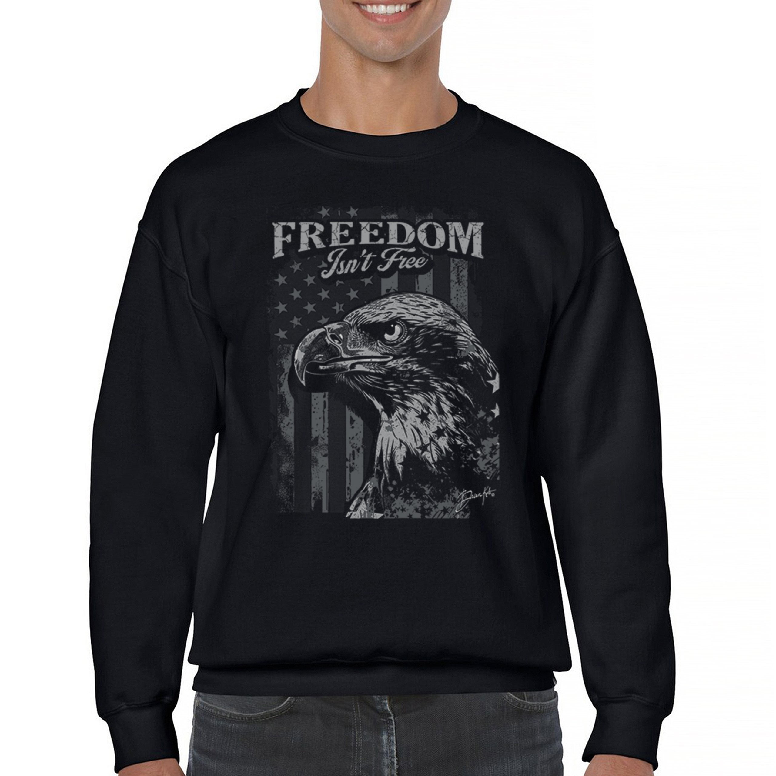 Freedom Isn’t Free Eagle Sweatshirt Patriotic American Bird Prey DD 214 ...