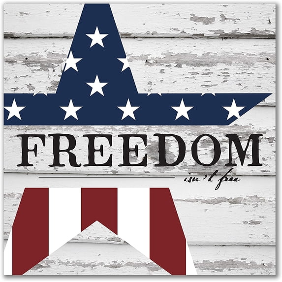 Freedom Isn't Free Patriotic Wall Sign 12x12 - Walmart.com