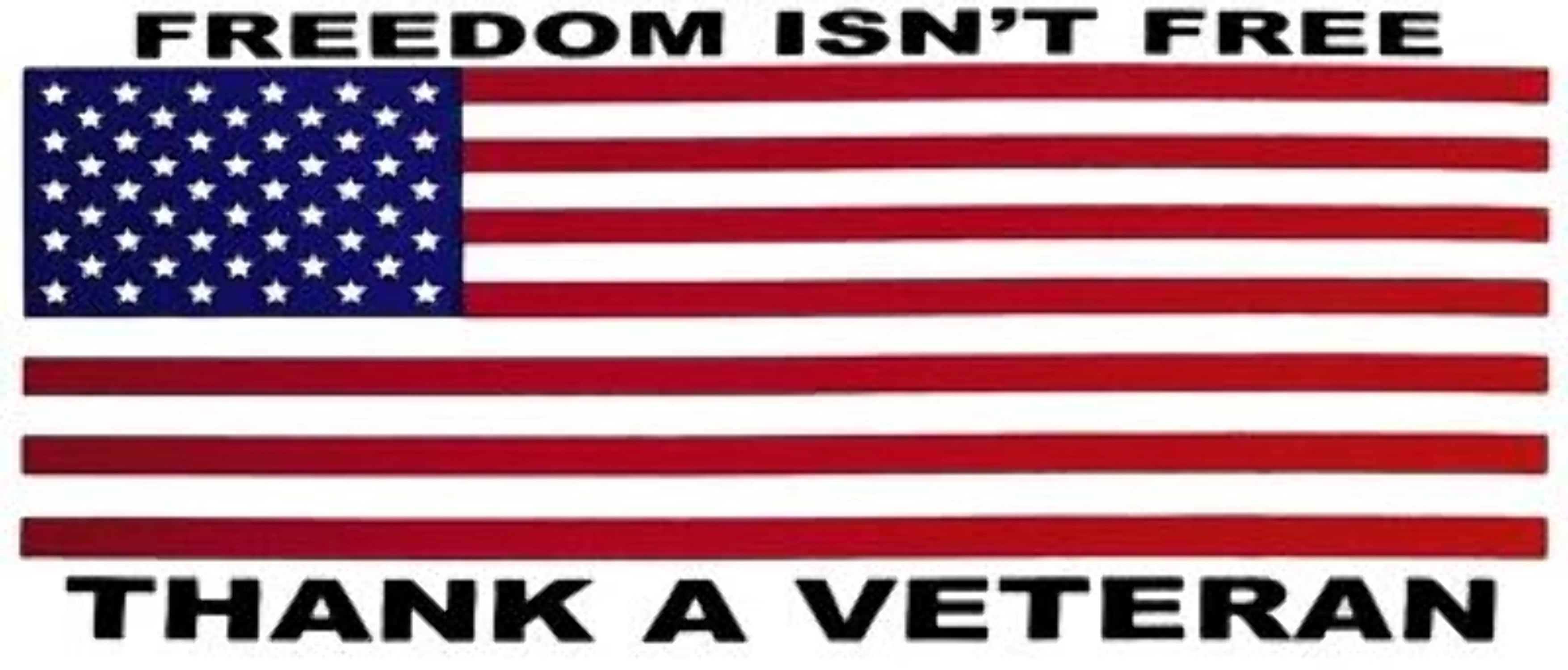 Freedom Isn't Free Thank A Veteran USA Vinyl Decal Bumper Sticker ...