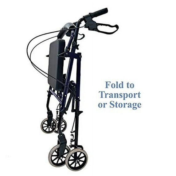 Freedom Lightweight Folding Aluminum Rollator Walker with 6-inch Wheels ...