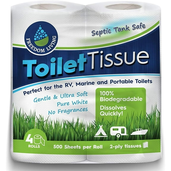 KNACK- Portable Rv Biodegradable Toilet Tissue 6 Rolls 2 Ply Fast ...