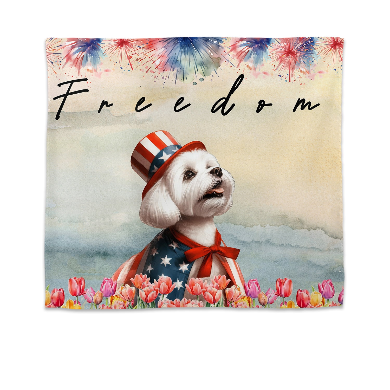 Freedom Maltese on Independence Day 4th of July Tapestry Maltese Dog ...