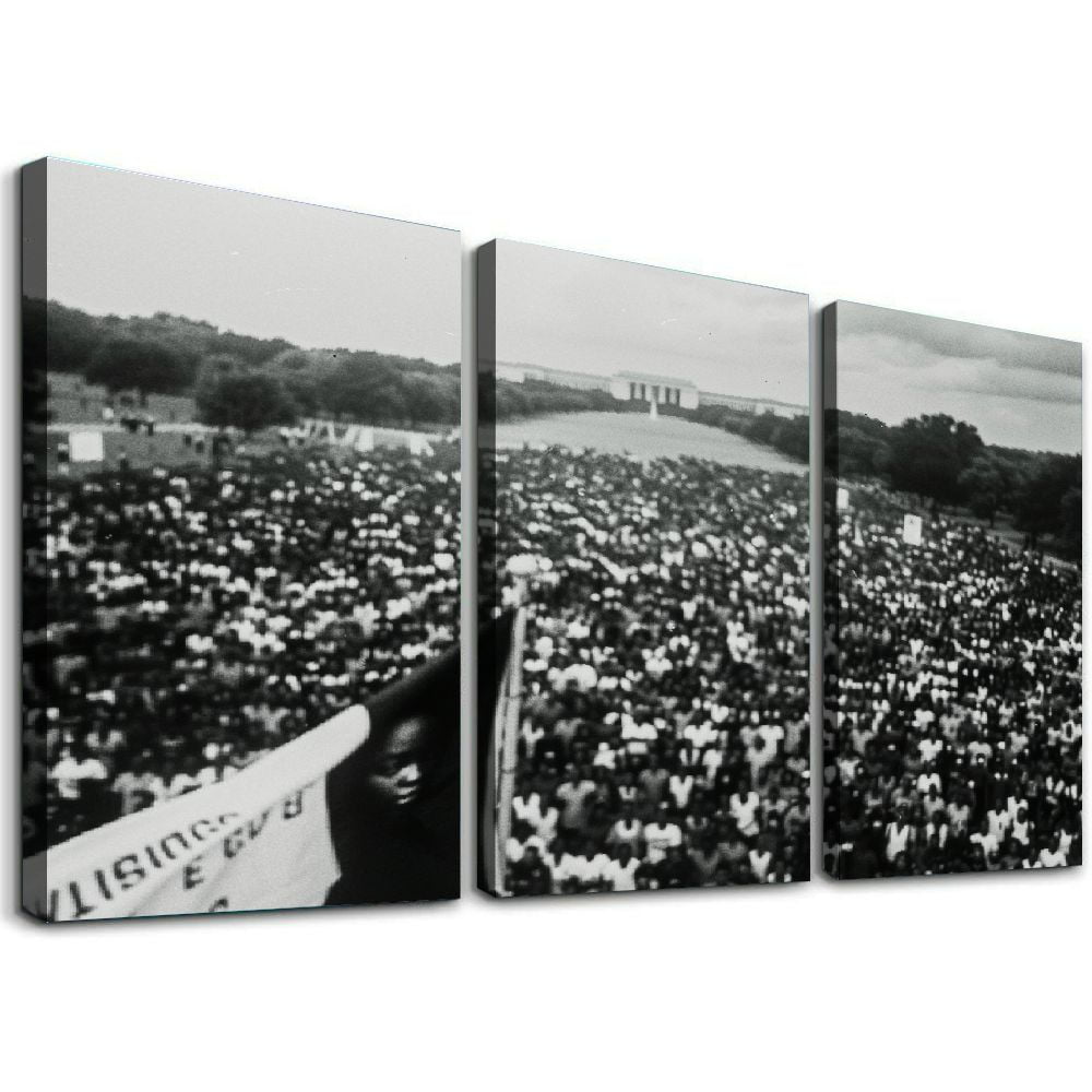 Freedom March During Civil Rights Rally with View of Washington Memor ...