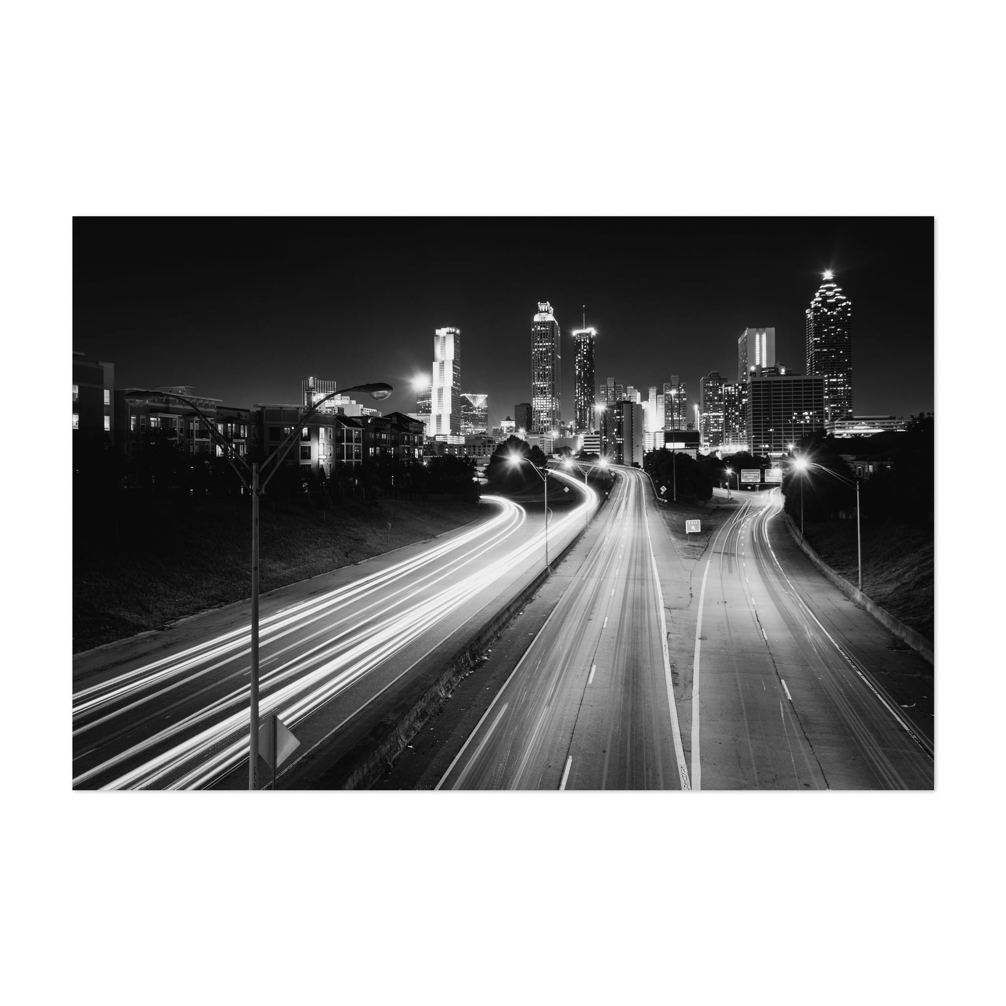 Freedom Parkway Traffic B&W - Atlanta Georgia Photography Unframed Wall ...
