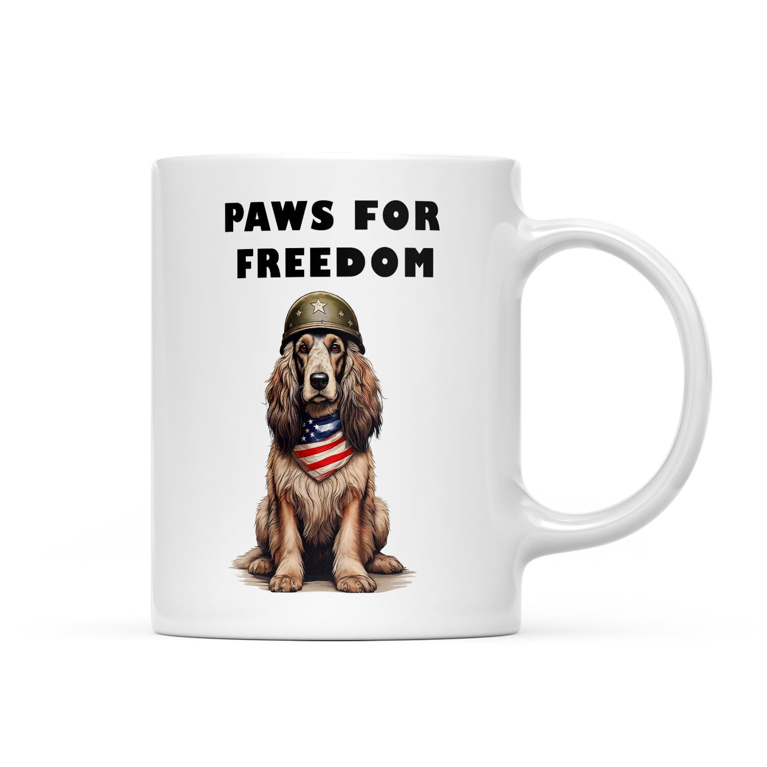 Freedom Paws Patriotic Afghan Hound Vintage Memorial Day Mug Dog Lover ...