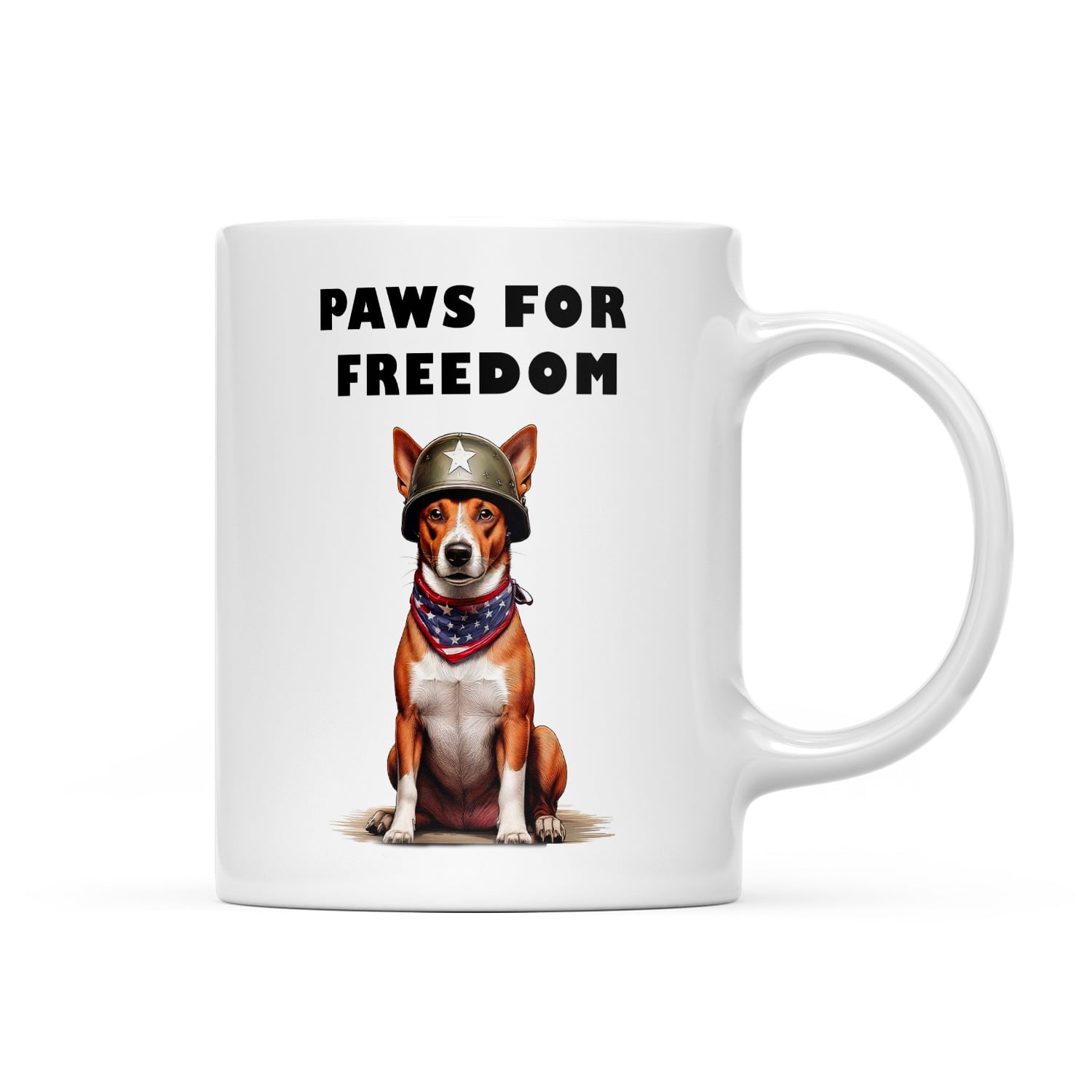 Freedom Paws Patriotic Basenji Vintage Memorial Day Mug African ...