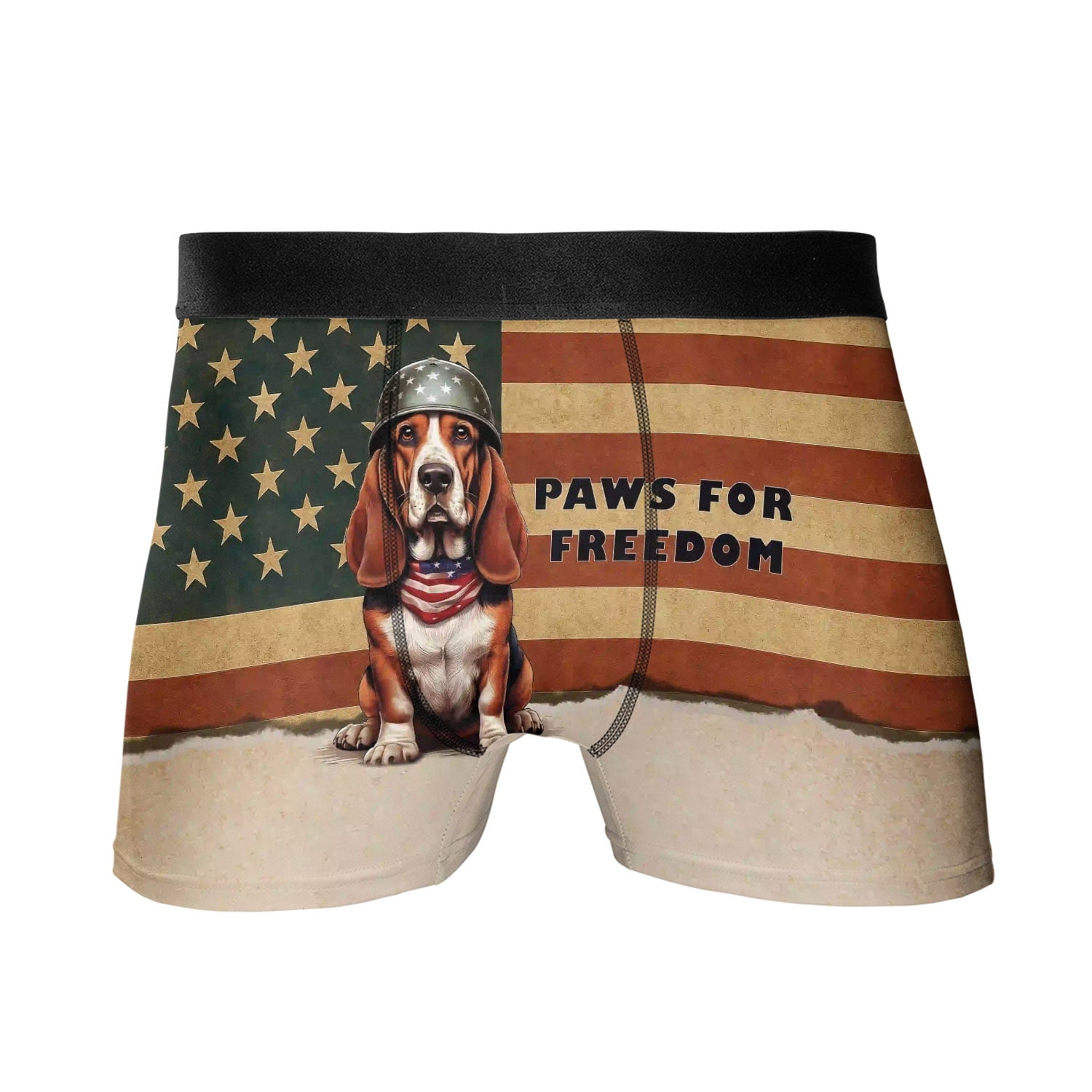 Freedom Paws Patriotic Basset Hound Vintage Memorial Day All Over Print ...