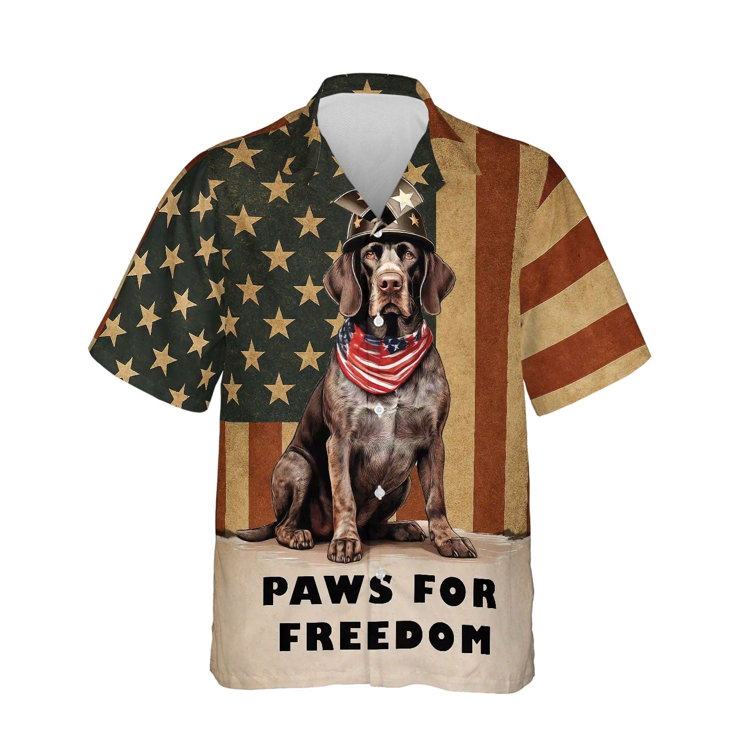 Freedom Paws Patriotic German Shorthaired Pointer Vintage Memorial Day ...