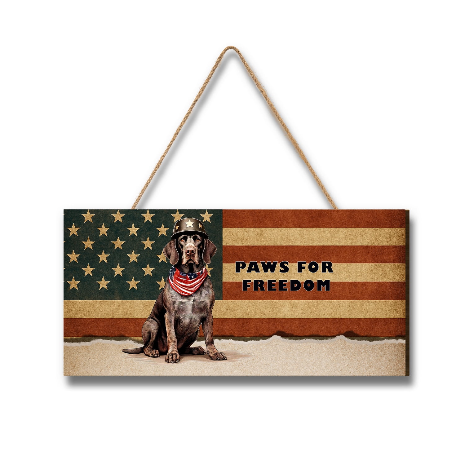 Freedom Paws Patriotic German Shorthaired Pointer Vintage Memorial Day ...