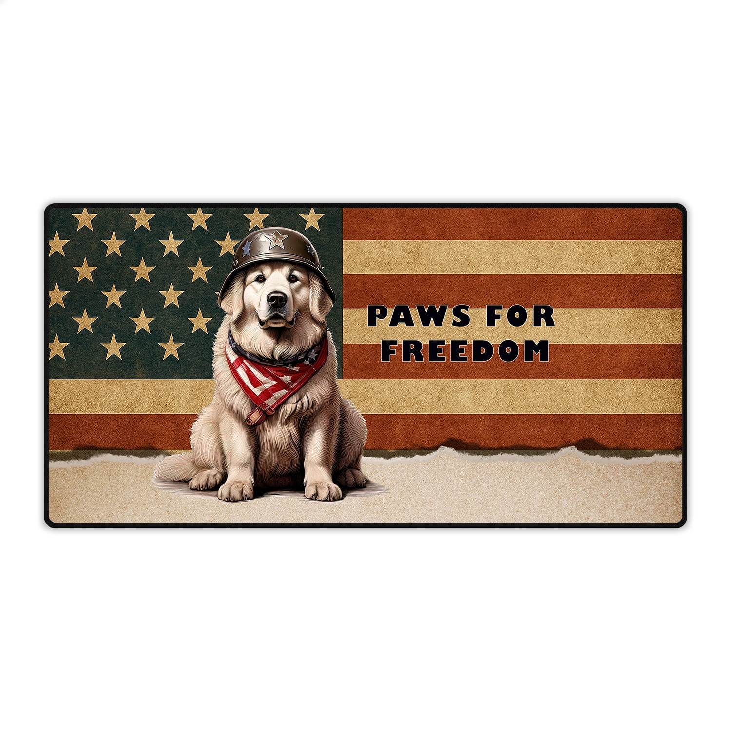 Freedom Paws Patriotic Great Pyrenees Vintage Memorial Day Desk Mat ...