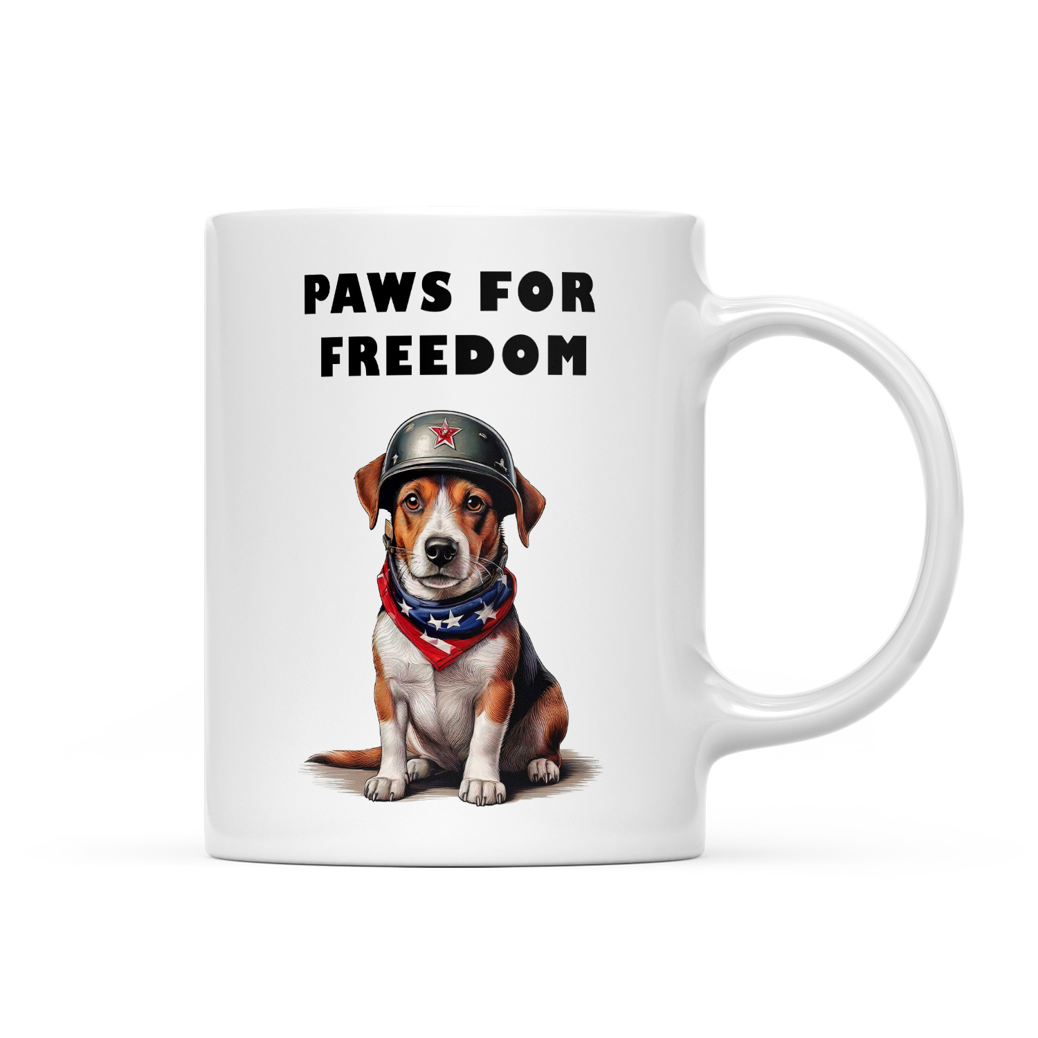 Freedom Paws Patriotic Jack Russell Terrier Vintage Memorial Day Mug ...