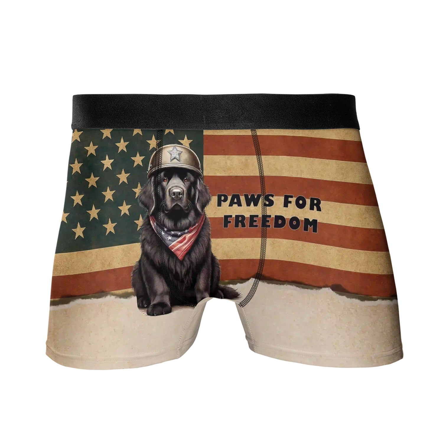 Freedom Paws Patriotic Newfoundland Vintage Memorial Day All Over Print ...