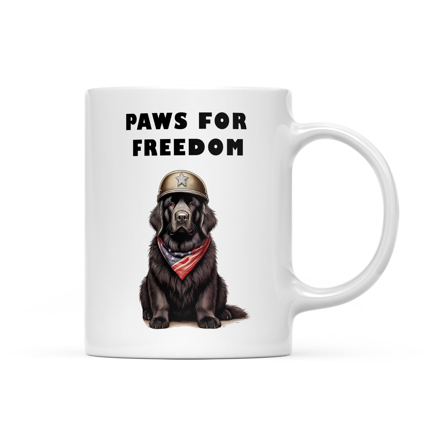 Freedom Paws Patriotic Newfoundland Vintage Memorial Day Mug Newfie Dog ...