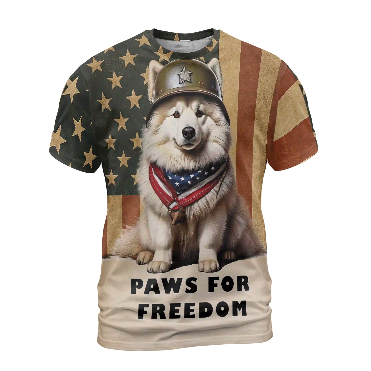 Freedom Paws Patriotic Samoyed Vintage Memorial Day All Over Print 3D ...