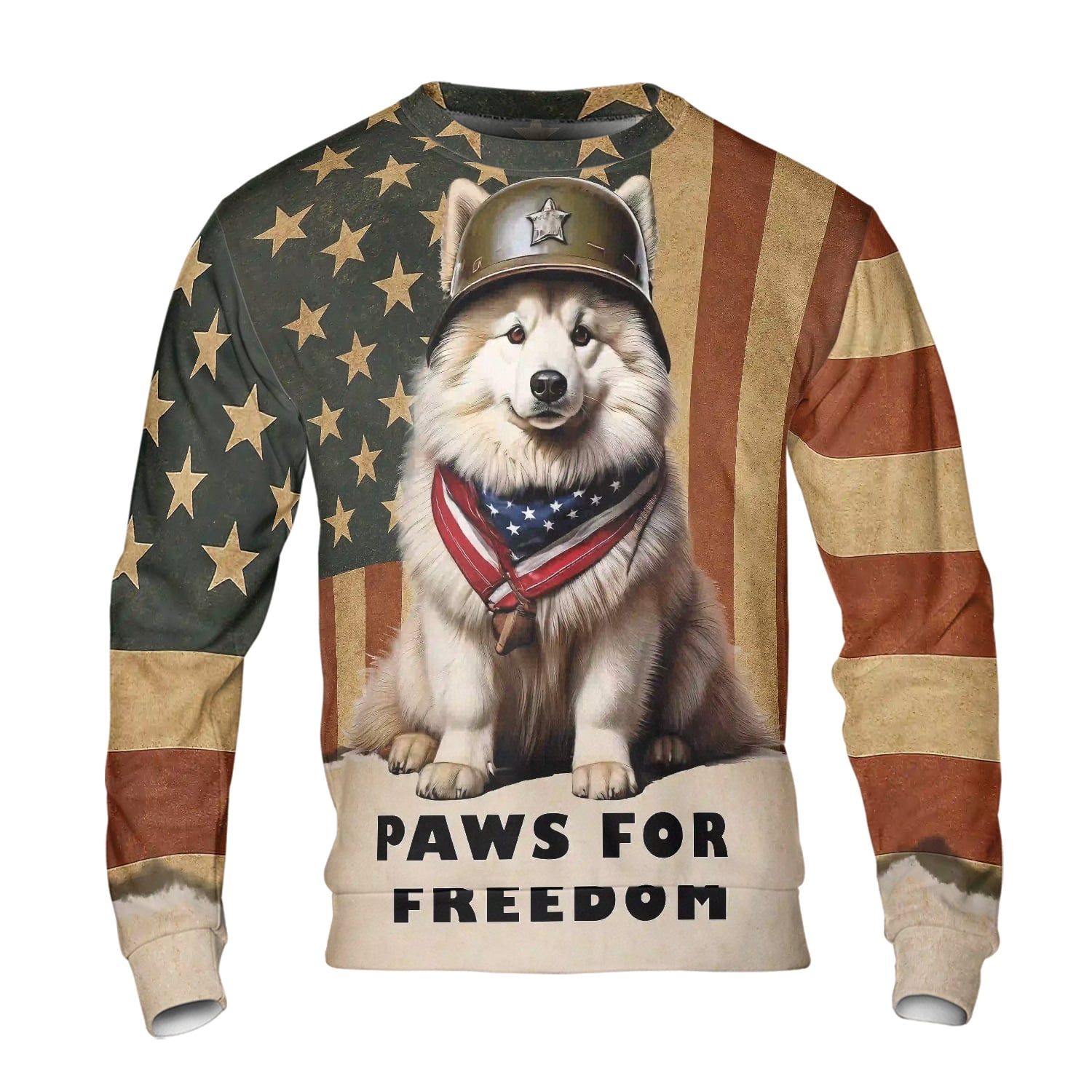 Freedom Paws Patriotic Samoyed Vintage Memorial Day All Over Print 3D ...