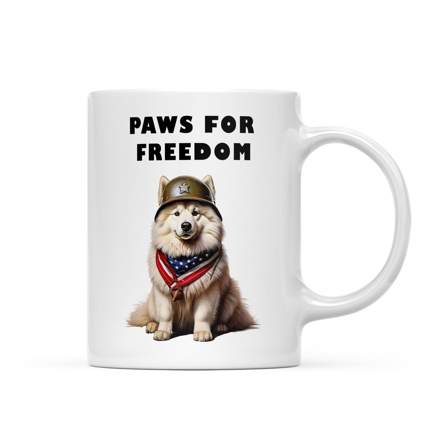 Freedom Paws Patriotic Samoyed Vintage Memorial Day Mug Siberian Sammy ...