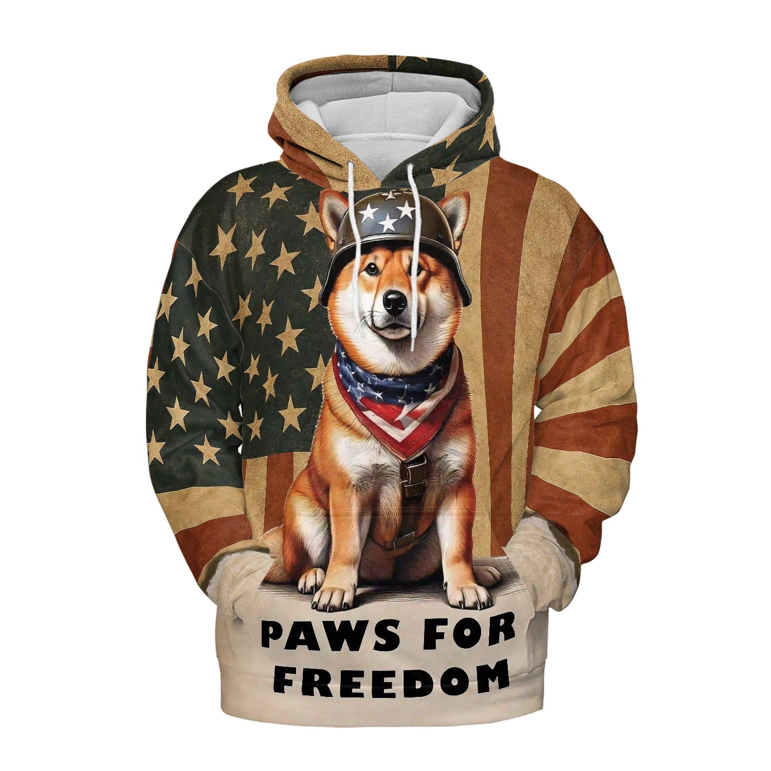 Freedom Paws Patriotic Shiba Inu Vintage Memorial Day All Over Print 3D ...