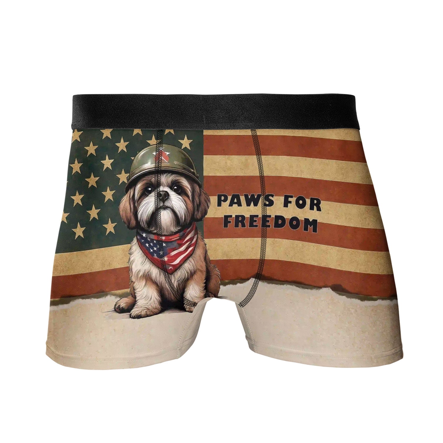 Freedom Paws Patriotic Shih Tzu Vintage Memorial Day All Over Print ...