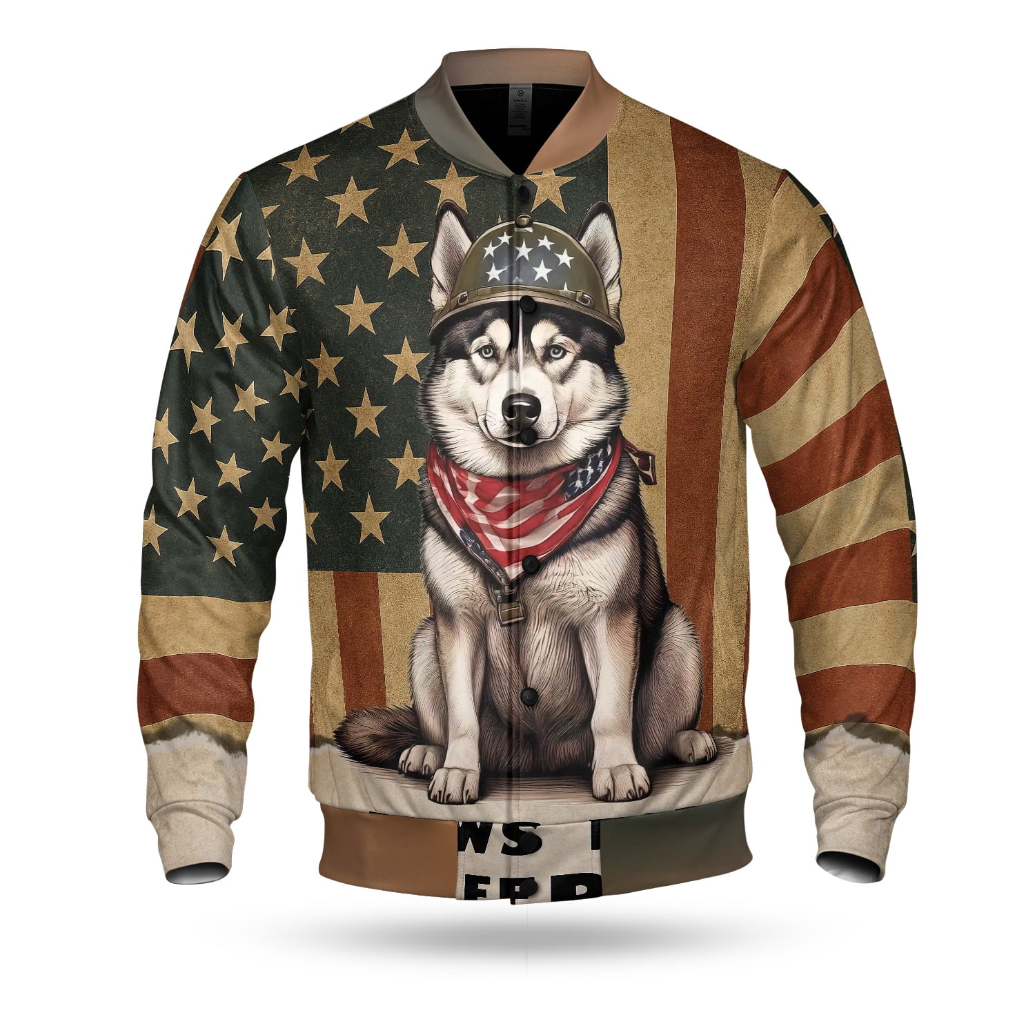 Freedom Paws Patriotic Siberian Husky Vintage Memorial Day All Over ...